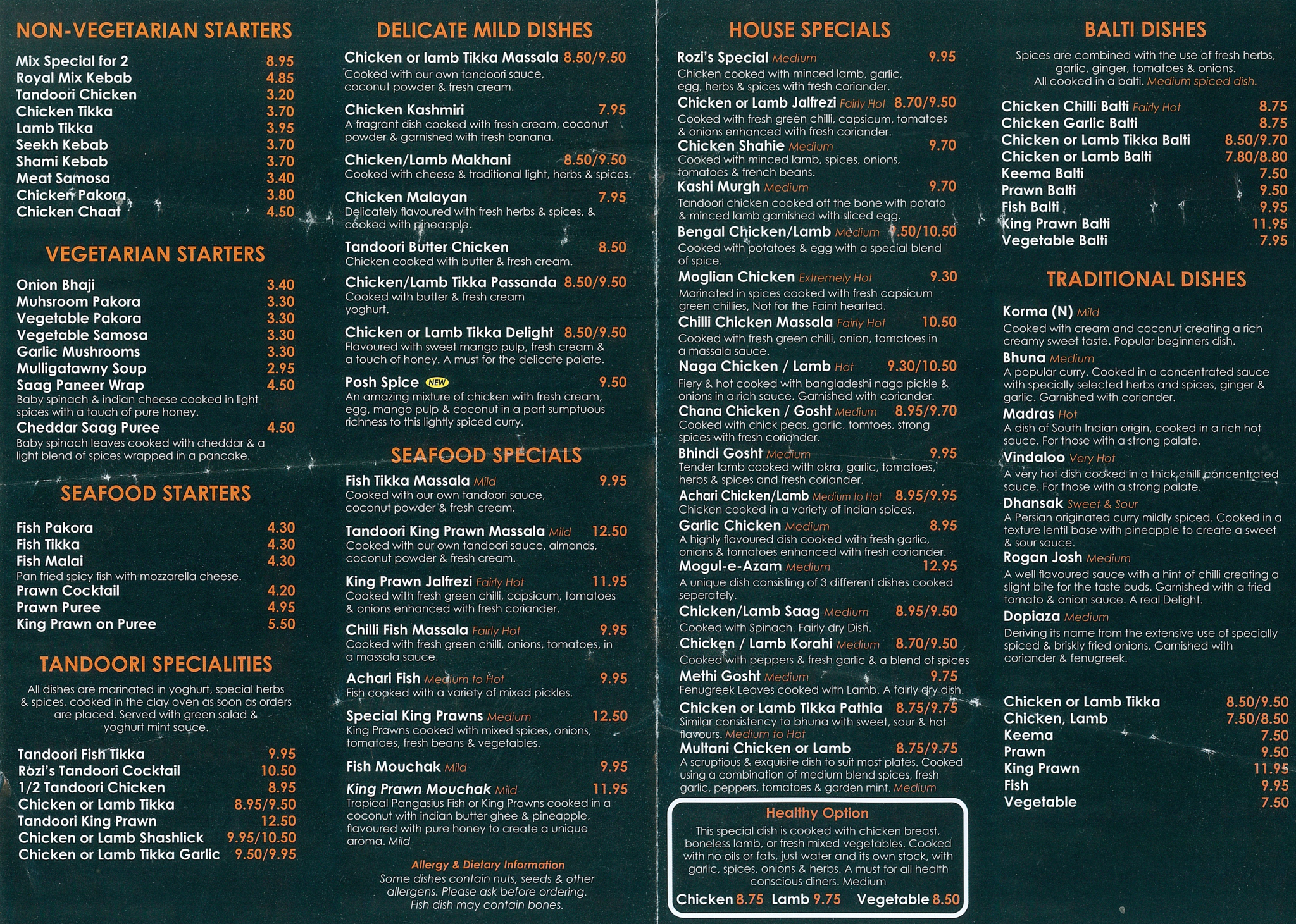 Menu - Rozis Grassington